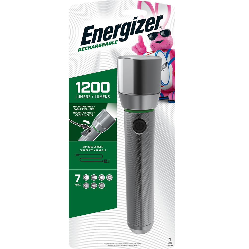Energizer Vision HD Rechargeable LED Metal Flashlight (includes USB ...
